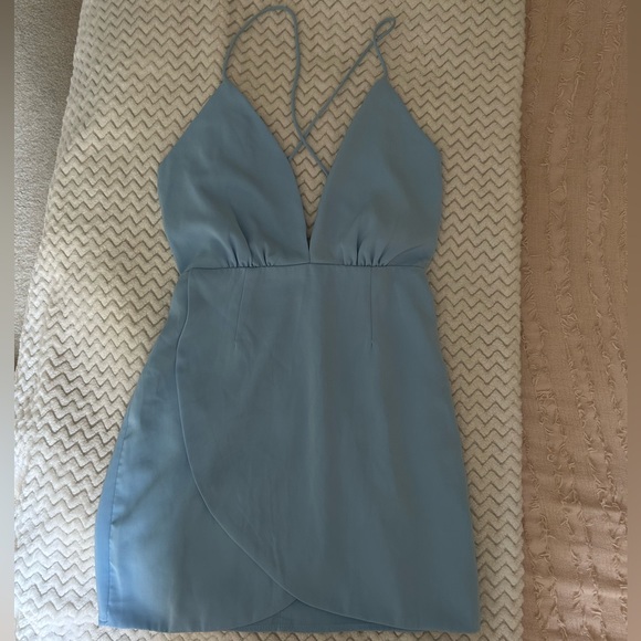 REVOLVE | Dresses | Light Blue Revolve Super Down Flattering Mini Dress ...